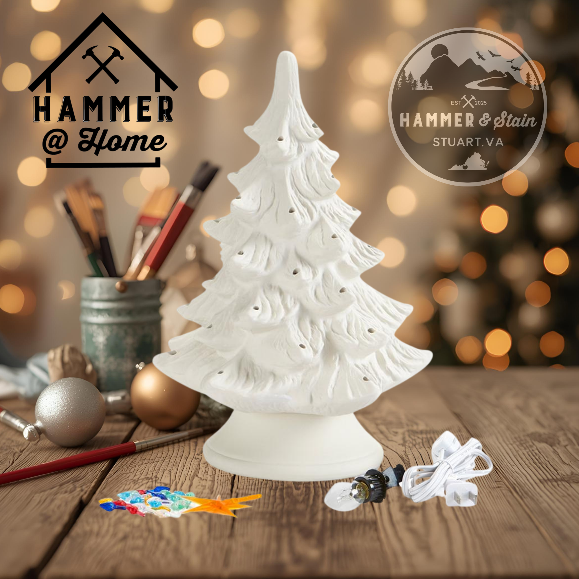 Paint Your Own Ceramic Christmas Tree Kit – Hammer & Stain Blue Ridge ...
